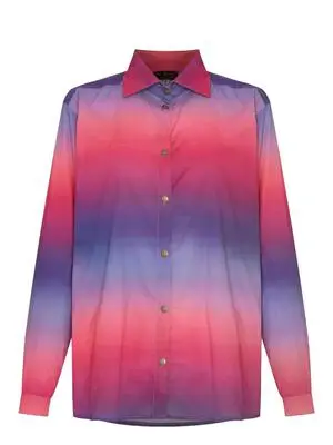 AMIR SLAMA Gradient Effect Long-sleeved Shirt - Pink
