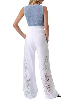 FRACOMINA Embroidered Flared Trousers - White