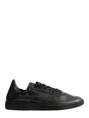MAJOR STEP Leather Tennis Sneakers - Black