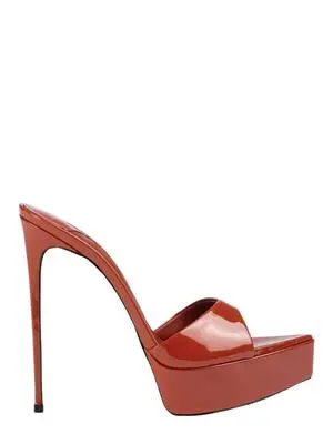 LE SILLA Patent Leather Platform Stiletto Sandals - Red