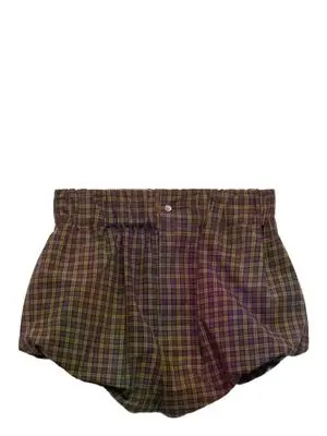 Marni High-waisted Checked Poplin Bloomers - Brown