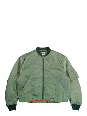 AWGE Geometric Quilted Bomber Jacket - Green