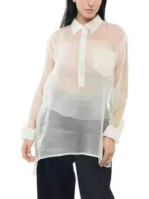 SUPER BLOND Sheer Silk Blouse - White