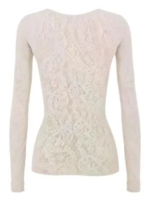 Wolford Rose Floral Pattern Long Sleeve Top - White
