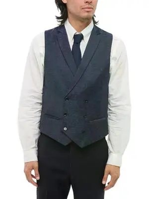 Corneliani Double-breasted Jacquard Waistcoat - Blue