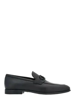 FERRAGAMO Leather Loafers - Black