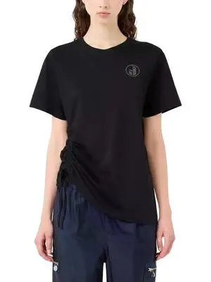 ICEBERG Iceberg Ruched Asymmetric Logo T-Shirt