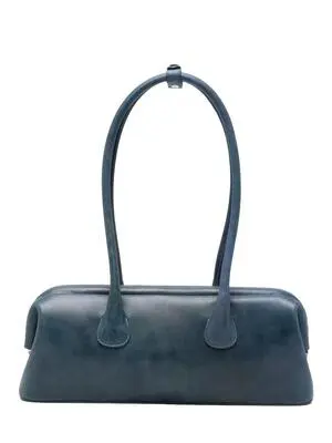 OSOI Boat Aged-effect Leather Tote Bag - Blue