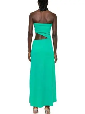 Christopher Esber Strapless Sweetheart Neck Maxi Dress With Crystal Pendant - Green
