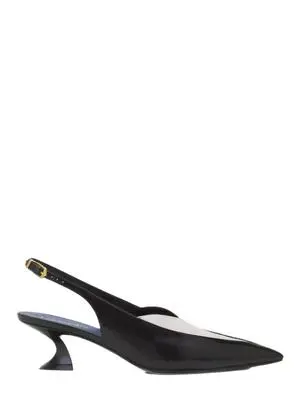 LANVIN Two-tone Pointed-toe Slingback Pumps - Black
