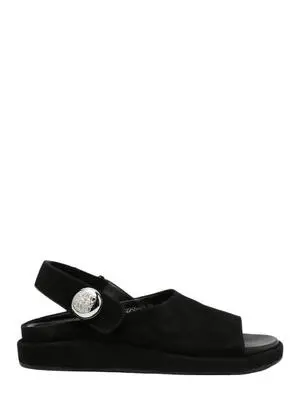 SERGIO MORETTI FIRENZE Logo Plaque Sandals - Black