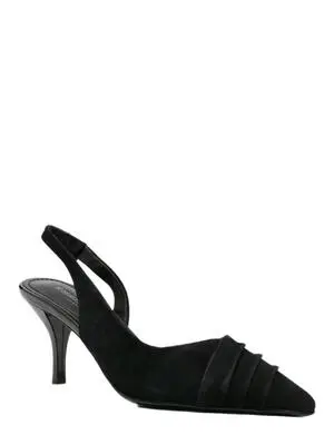 SERGIO MORETTI FIRENZE Ruched Slingback Pumps - Black