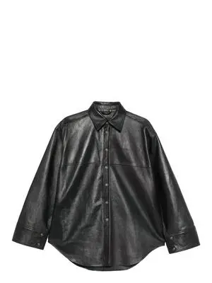 HAIKURE Leather Oversized Jacket - Black