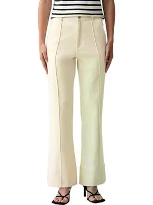 Barbour Hinton Pintuck Detailing Flared Jeans - Neutrals