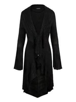 Roberto Cavalli Asymmetrical Ruffled Cardigan - Black
