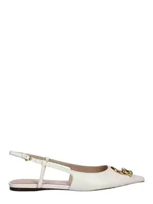 COCCINELLE Logo Plaque Slingback Pumps - White