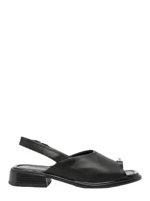 SERGIO MORETTI FIRENZE Toe-ring Slingback Sandals - Black