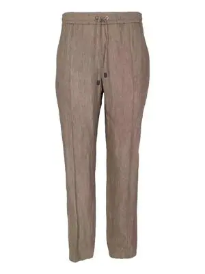 Isaia Tailored Drawstring Trousers - Brown