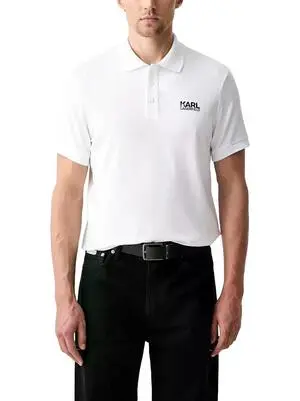 Karl Lagerfeld Logo-print Short-sleeve Polo Shirt - White