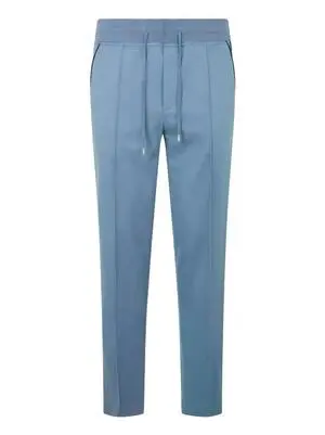 MOORER Drawstring Slim-fit Track Pants - Blue