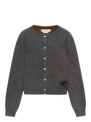 Marni Cashmere Cardigan With Layered Effect - Grey