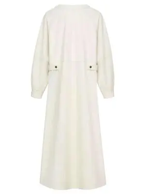 RETORI V-neck Midi Dress With Buttoned Cuffs - Neutrals