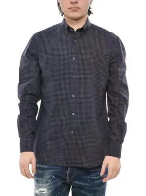 Corneliani Checked Button-down Shirt - Blue