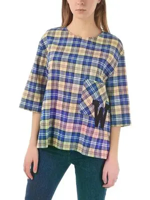 WOOLRICH Woolrich Plaid Monogram Patch Blouse