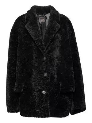 Prada Shearling Caban Jacket - Black
