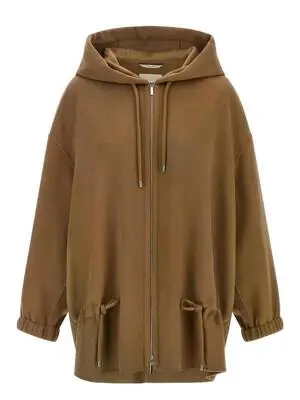 Max Mara Hooded Drawstring Coat - Brown