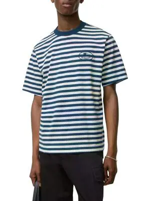 Burberry Striped Cotton T-shirt - Blue