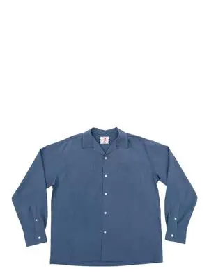 SON OF THE CHEESE Open Collar Long-sleeve Shirt - Blue