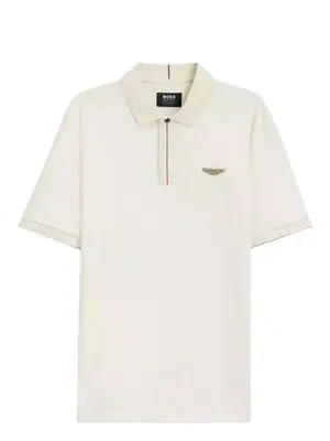 BOSS Polo Shirt In Mercerized Cotton - Neutrals