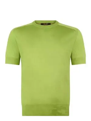 MOORER Short-sleeve Silk Sweater - Green