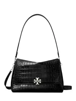 Tory Burch Croc-effect Logo Plaque Tote Bag - Black