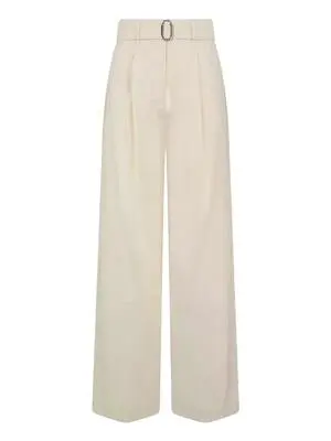 MOORER Belted Wide-leg Trousers - Neutrals