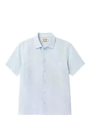 MC2 SAINT BARTH Short-sleeved Chest-pocket Shirt - Blue