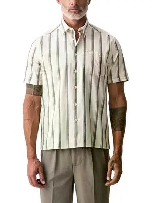 Barbour Barkend Striped-pattern Short-sleeved Shirt - Neutrals