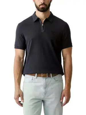 Barbour Crakehall Zip-fastening Logo-embroidered Polo Shirt - Blue