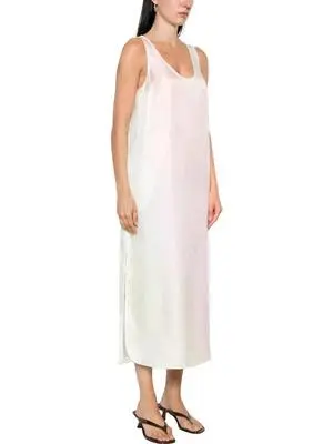 Loulou De Saison Nada Side-split Slip Midi Dress - Neutrals