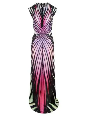 Roberto Cavalli Ray Of Paradise" Printed Maxi Dress - Black