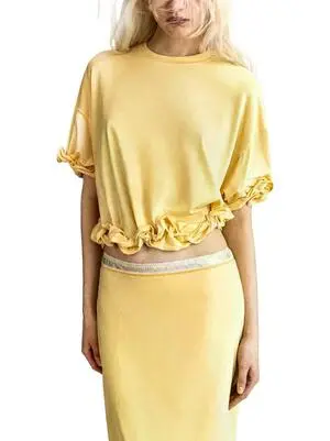 SEEN USERS Name Twombly Bloom Ruffled T-shirt - Yellow