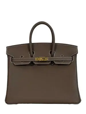 Hermès Birkin 25cm Etoupe Togo Leather With Gold Hardware - Brown