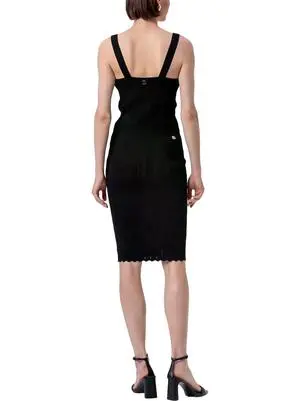 FRACOMINA Cable-knit Scalloped Hem Skirt - Black