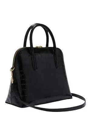 Furla S Atmosfera Dome Croc-effect Leather Tote Bag - Black