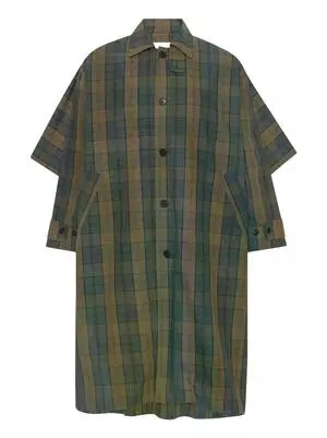 Henrik Vibskov Uncut Tartan-check Coat - Brown
