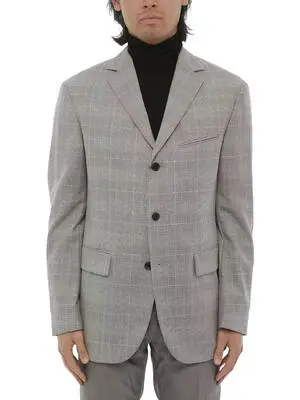 Corneliani Checked Single-breasted Jacket - Grey