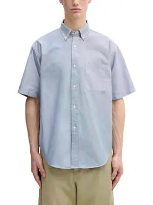 BEAMS Oxford Short-sleeved Shirt - Blue