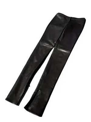 Gucci Zip-cuff Leather Skinny Trousers - Black