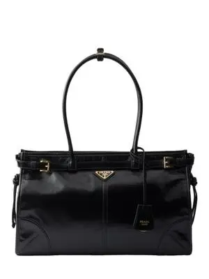 Prada Bonnie Large Leather Handbag - Black
